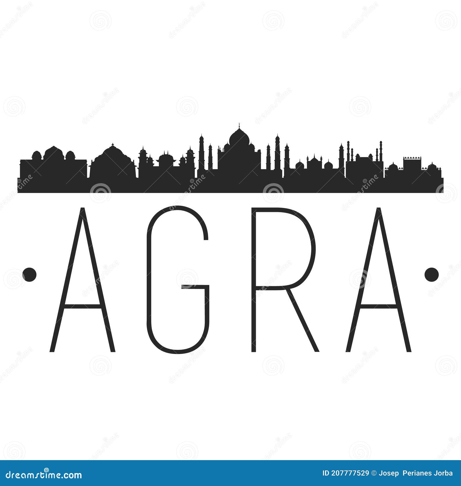Agra India. City Skyline. Silhouette City. Design Vector. Famous ...
