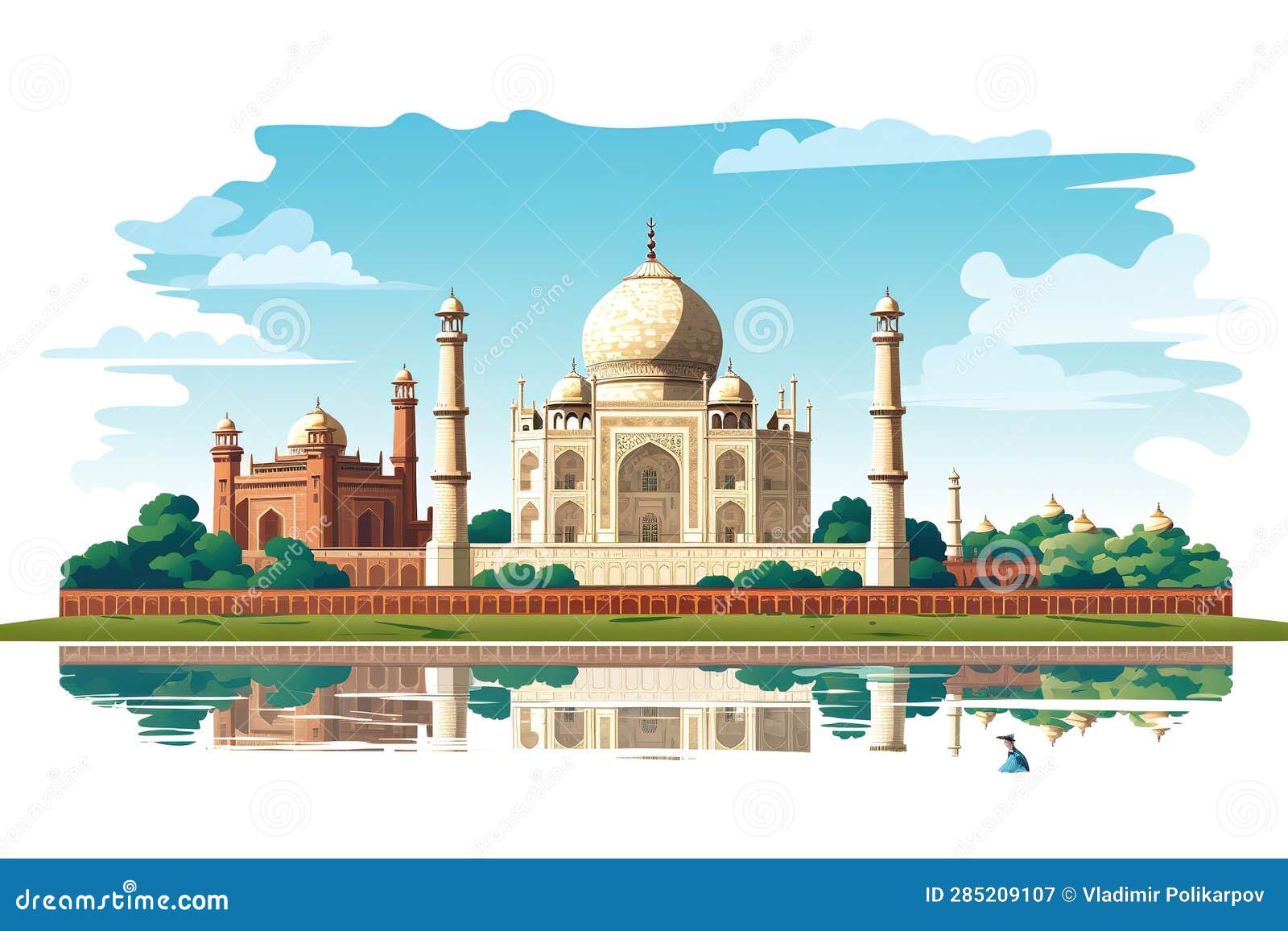 Agra India Isolated on White Background Clipart Stock Image - Image of ...
