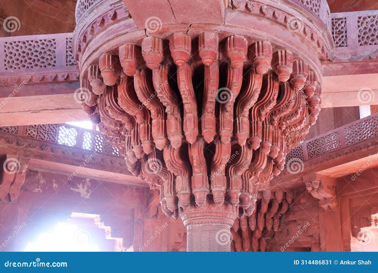 Agra, India - 16 March 2024, Ancient Structural Column Design Stock ...