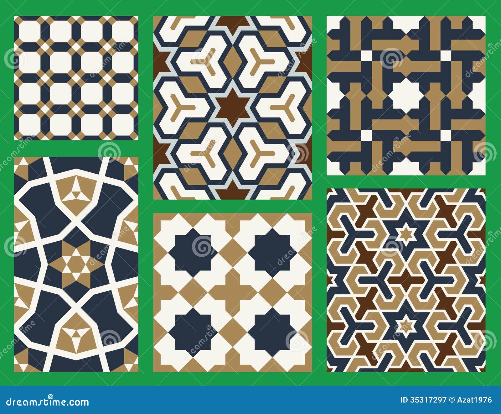 Agra Seamless Patterns Set Five Stock Vector - Illustration of ...