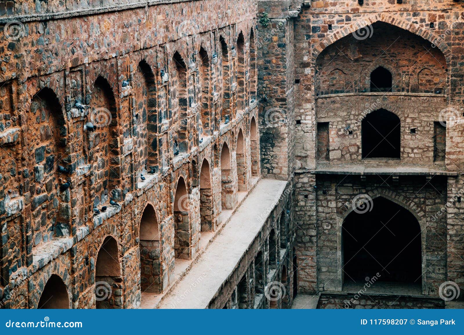 Agrasen Ki Baoli, Stepwell in Delhi, India Stock Image - Image of brick ...