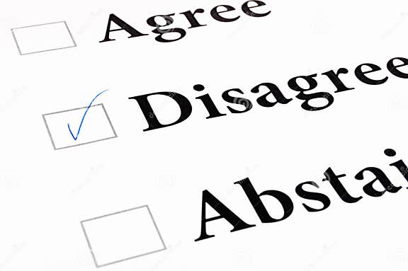 Agree Disagree Abstain Form Stock Image - Image of acceptance, metaphor ...