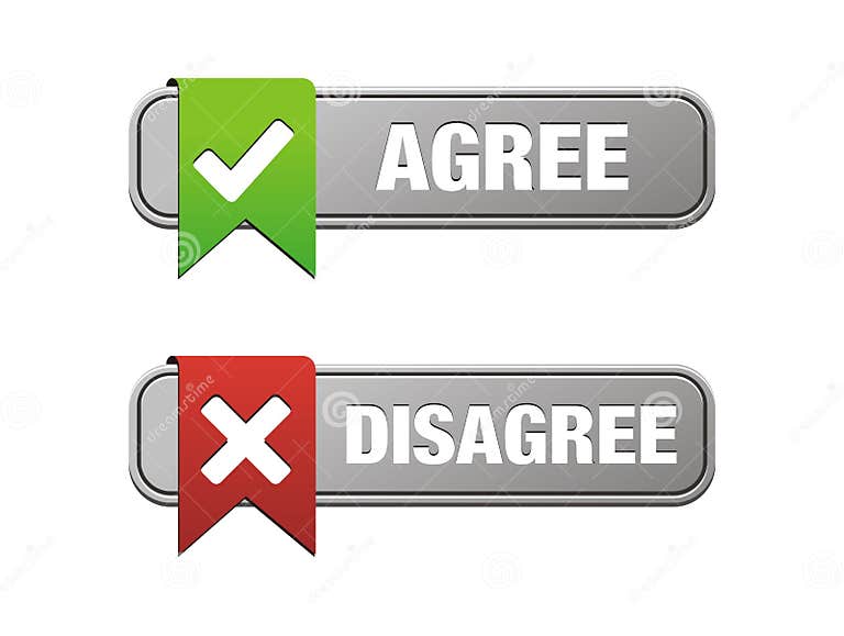 Agree disagree buttons stock illustration. Illustration of right - 30979907