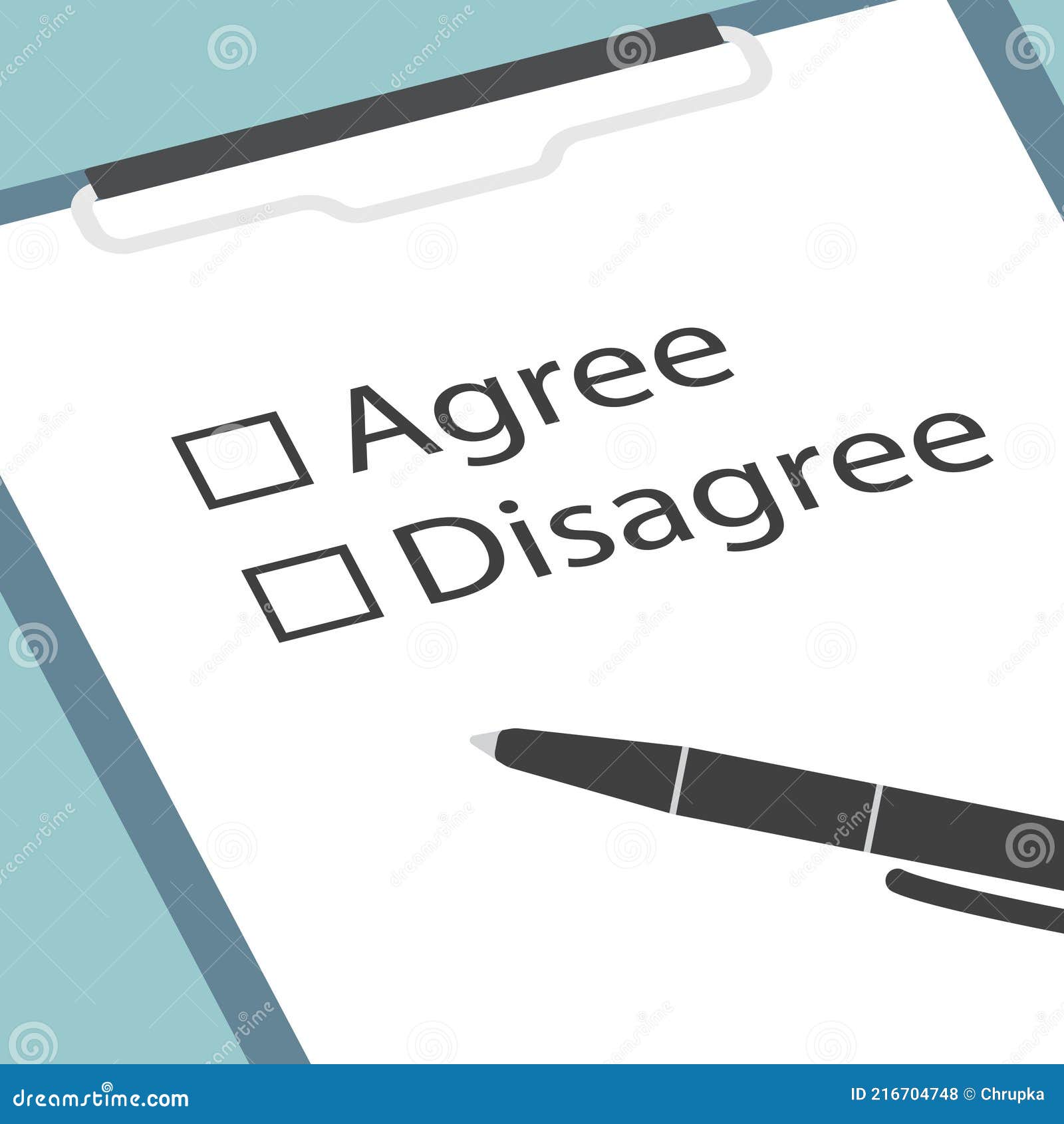 Agree, Disagree Form and Pen Stock Vector - Illustration of note ...