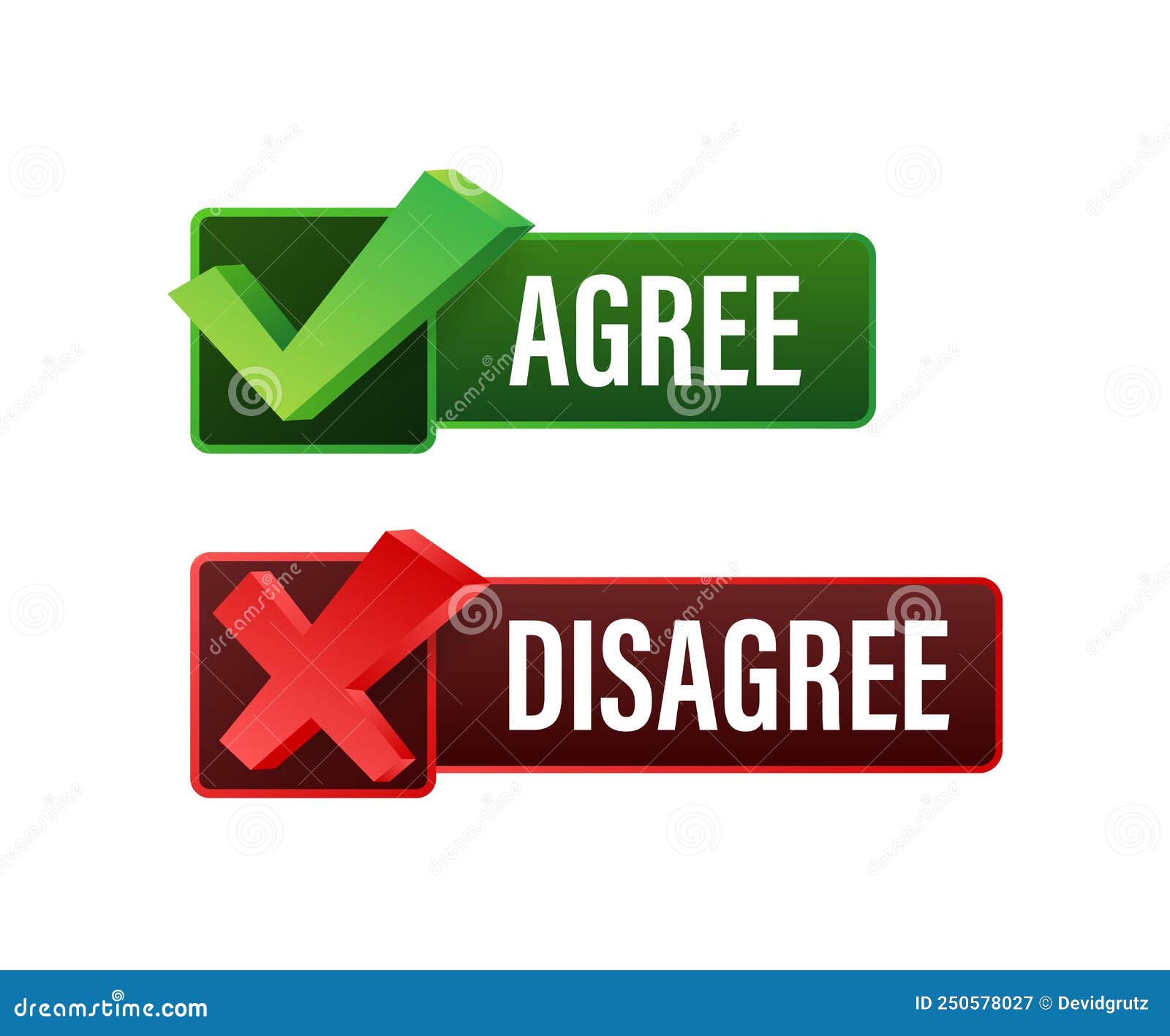 Agree and Disagree Label. Yes and No Check Marks. Vector Stock ...