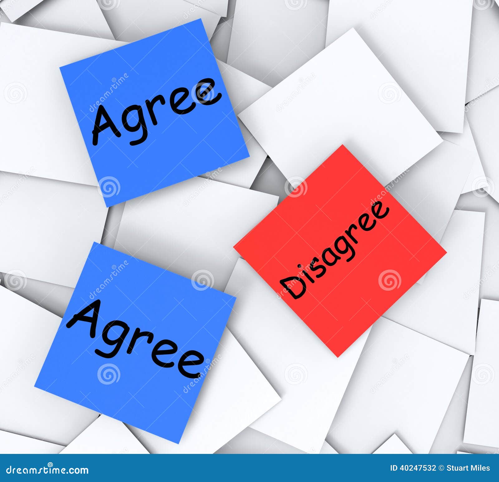 Agree Disagree Post-it Notes Mean Opinion and Stock Illustration ...