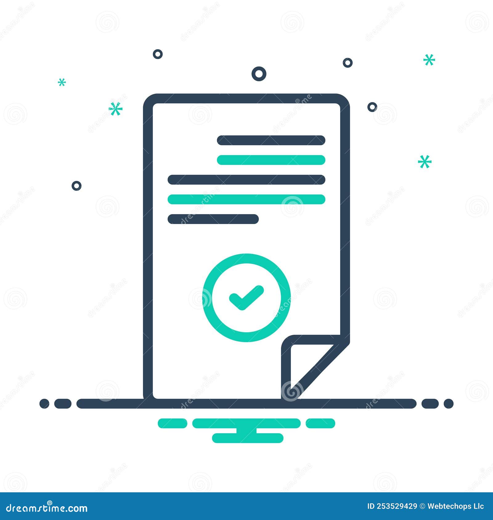 Mix Icon for Agree, Document and Agreement Stock Vector - Illustration ...