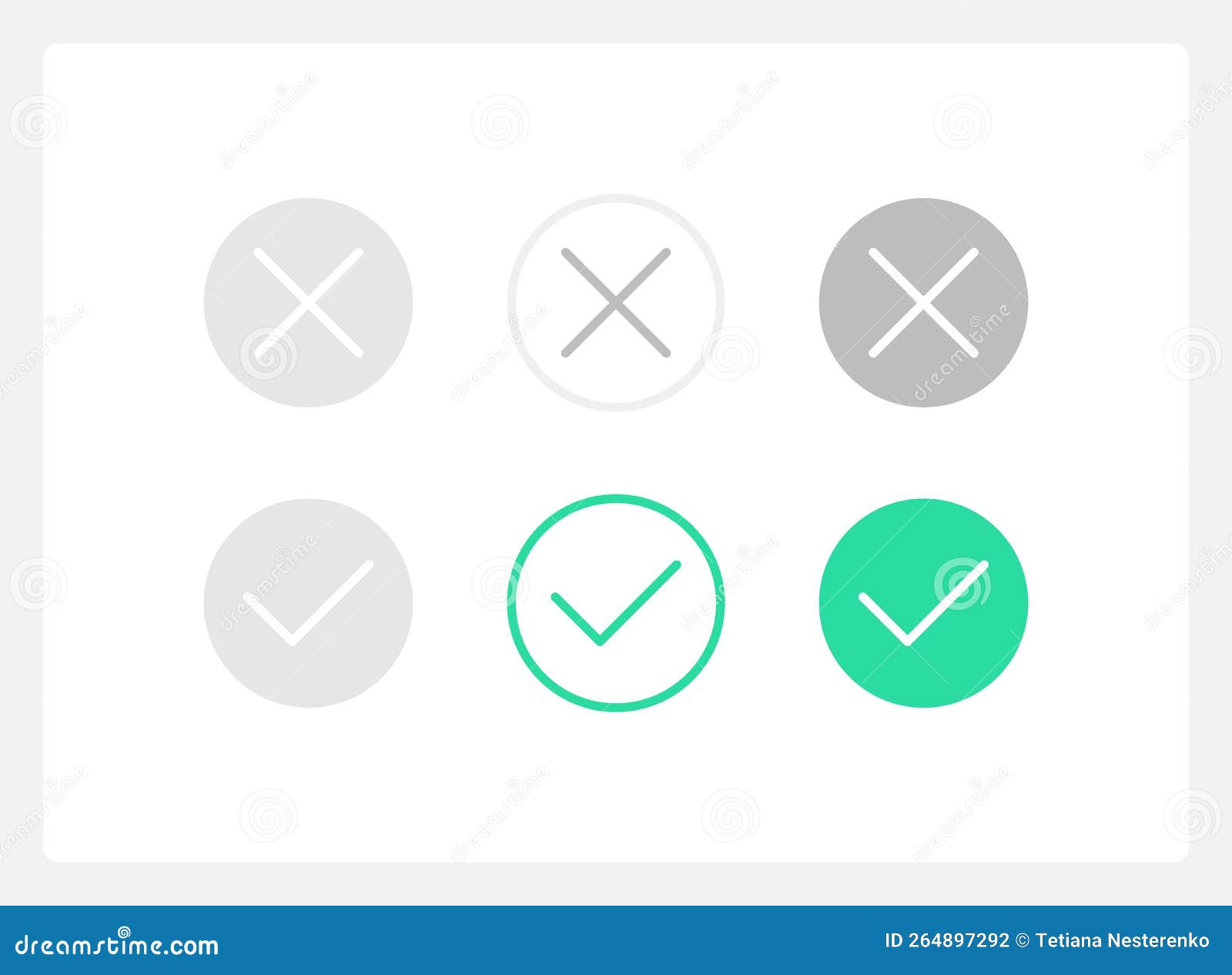 Agree and Reject Button States UI Elements Kit Stock Vector ...
