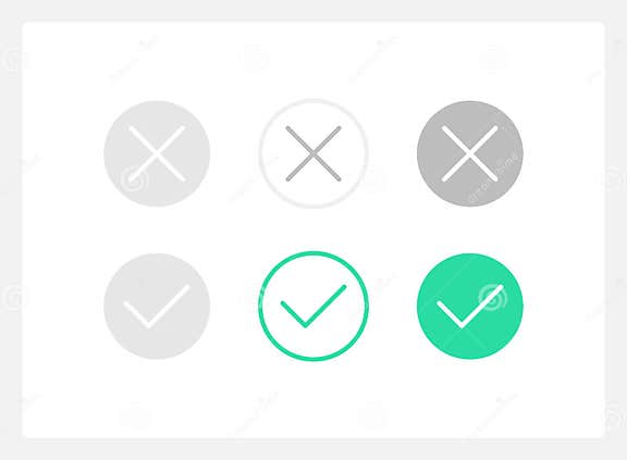Agree and Reject Button States UI Elements Kit Stock Vector ...