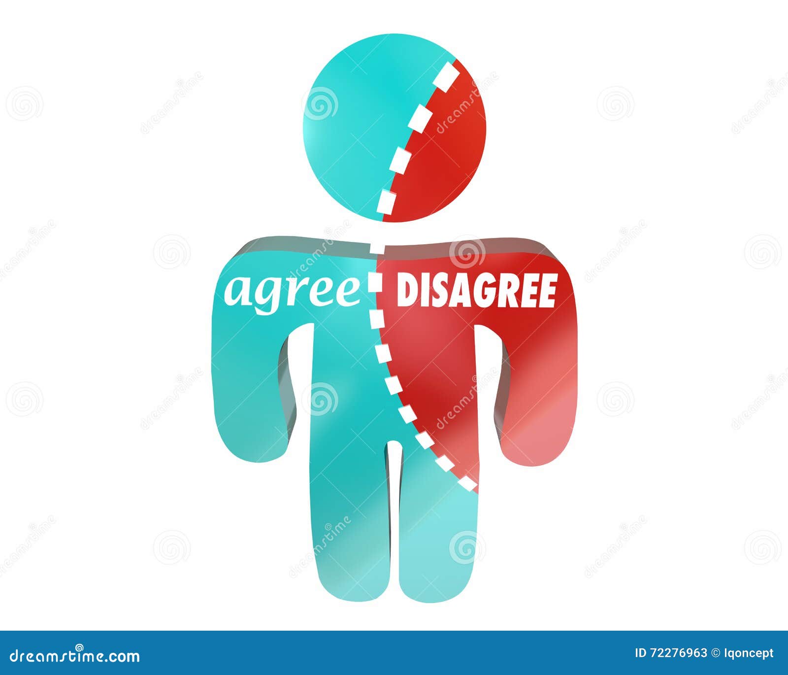 Agree Vs Disagree Person Torn Stock Illustration - Illustration of ...