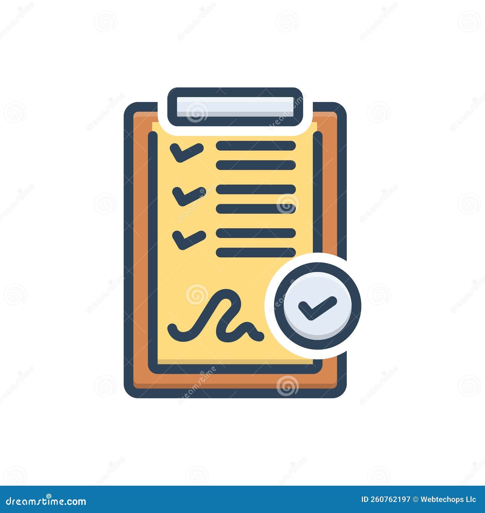 Color Illustration Icon for Agreed, Consentaneous and Document Stock ...