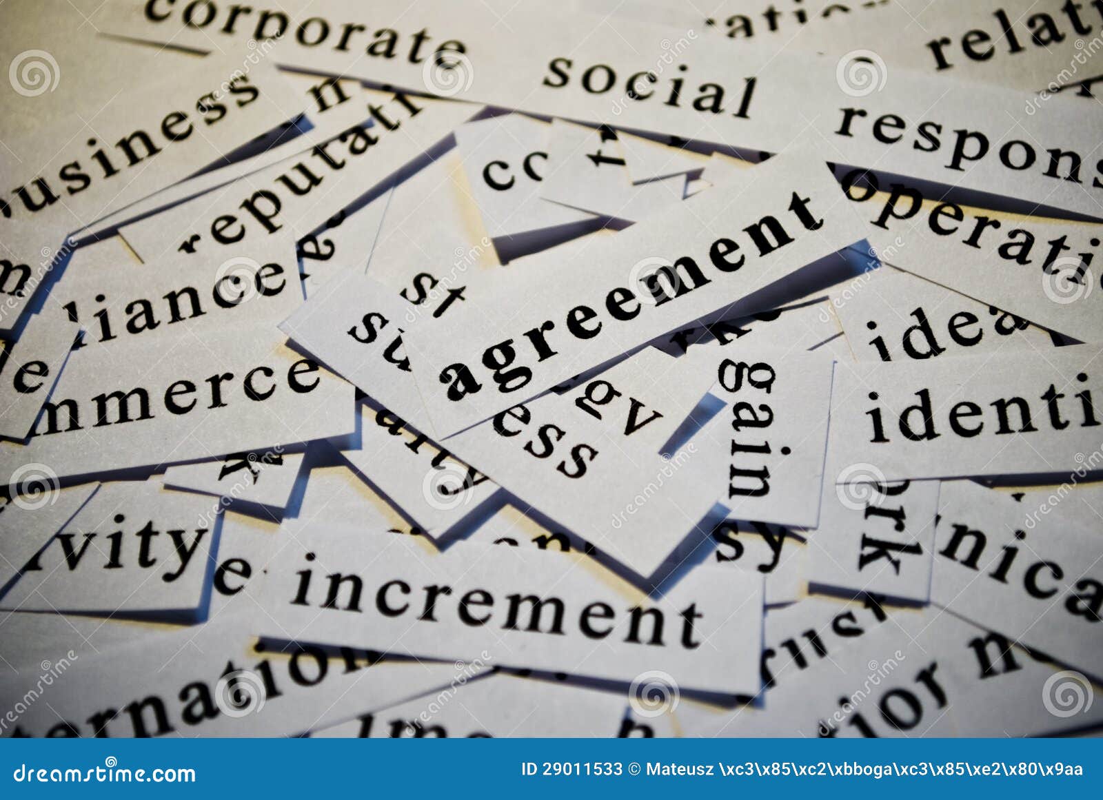 Agreement. Words Related with Business Stock Image - Image of gain ...