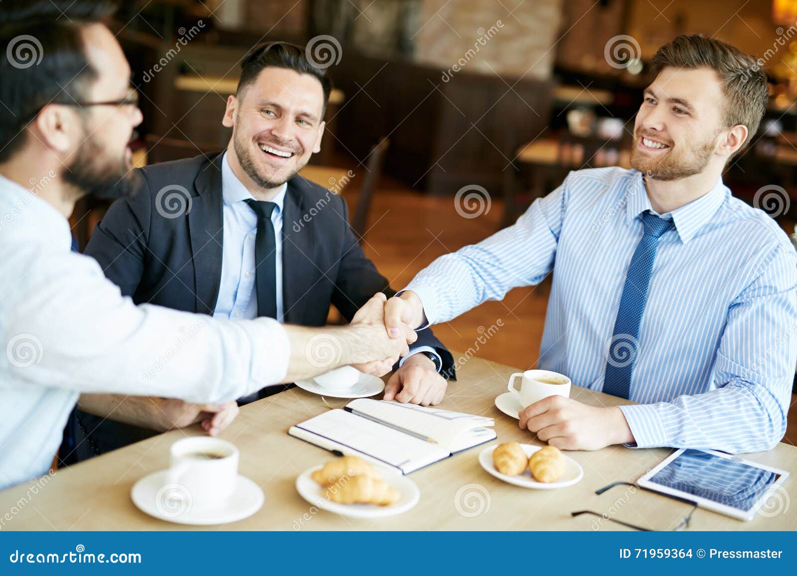 Agreement in cafe stock photo. Image of adult, deal, coffee - 71959364