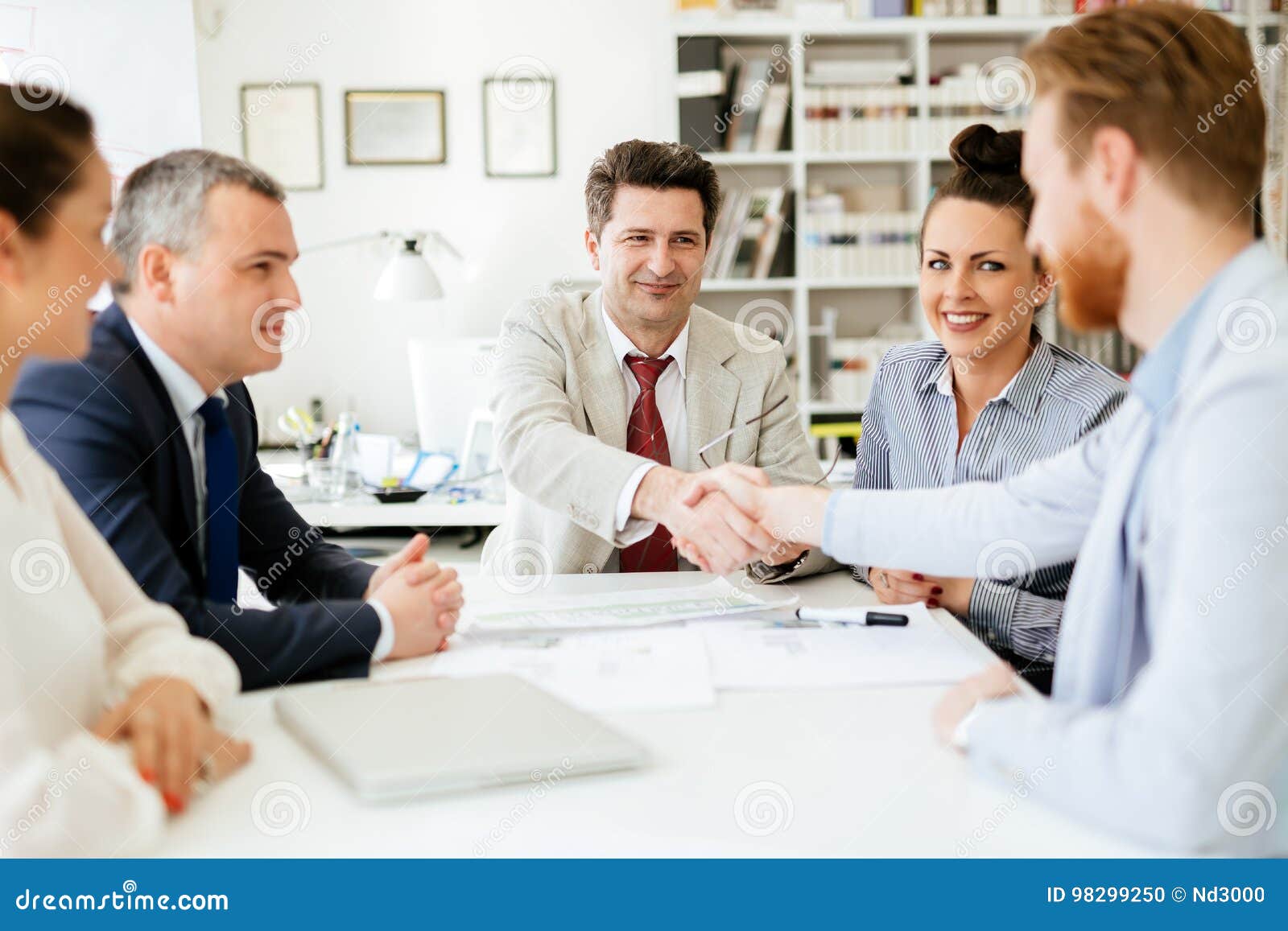 Agreement between Company Representatives Stock Photo - Image of ...