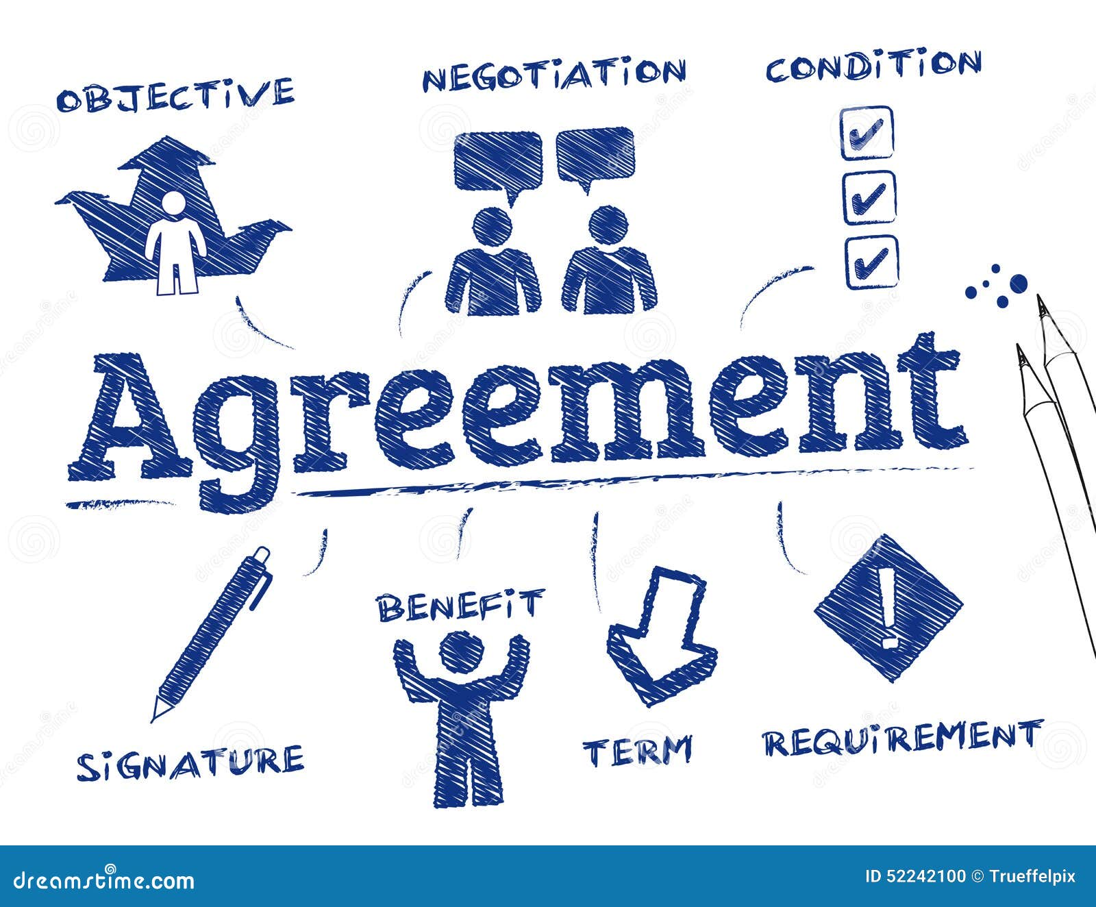 Agreement concept stock illustration. Illustration of conflict - 52242100