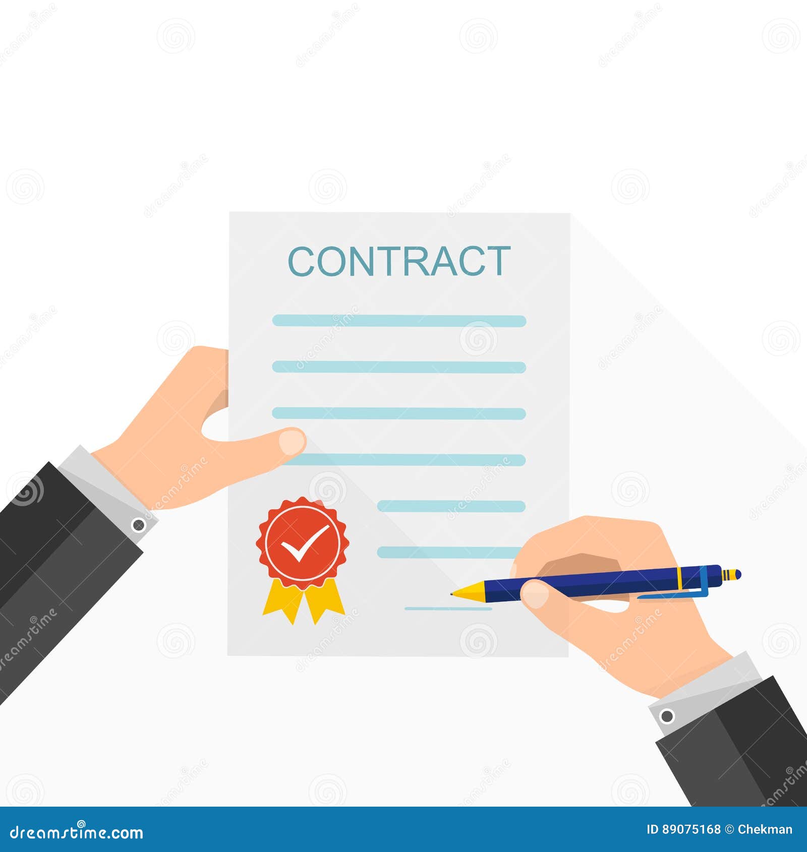 Agreement Concept - Hand Signing of Contract. Vector Illustration ... Agreement Concept - Hand Signing of Contract. Vector Illustration ...