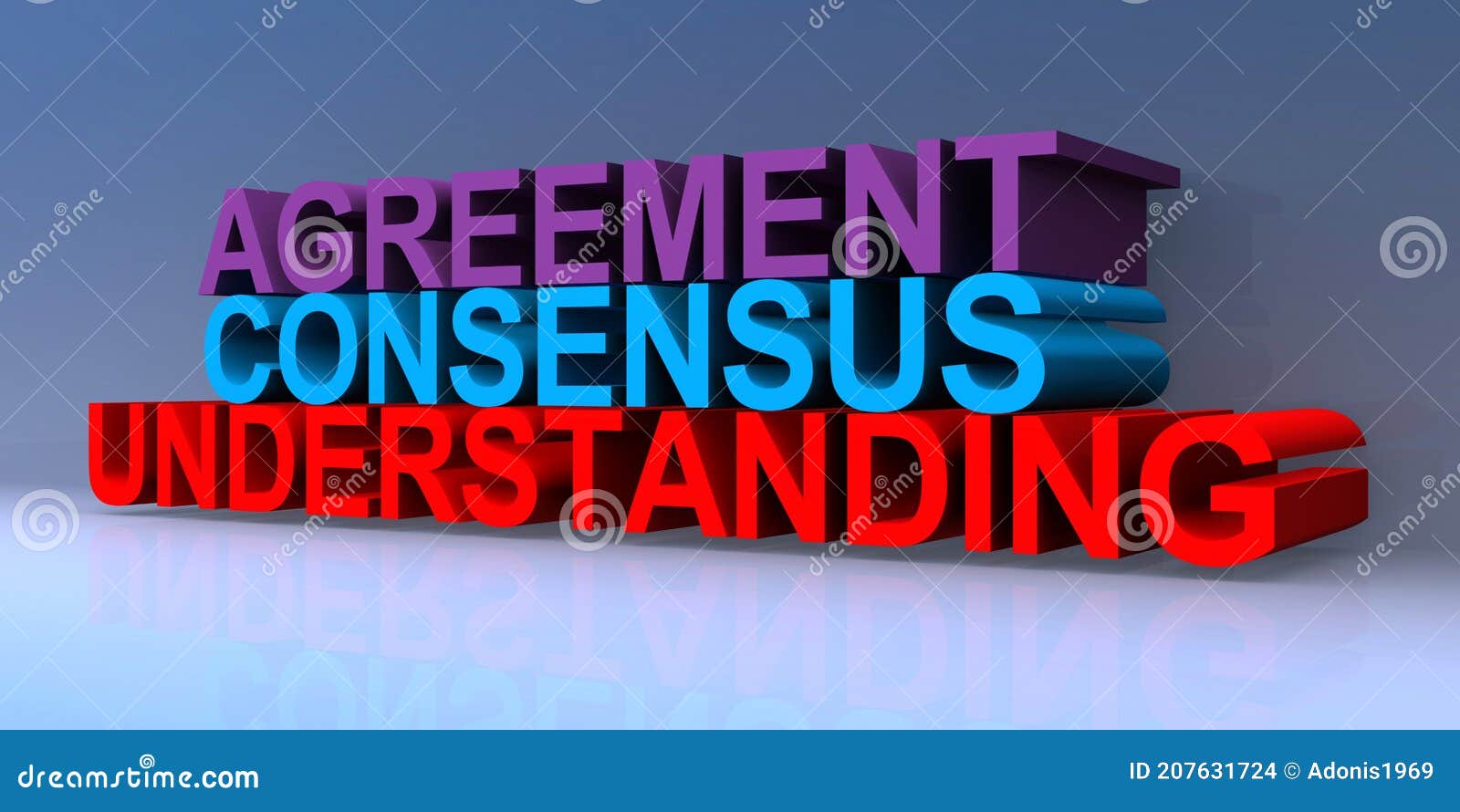 Agreement Consensus Understanding on Blue Stock Illustration ...