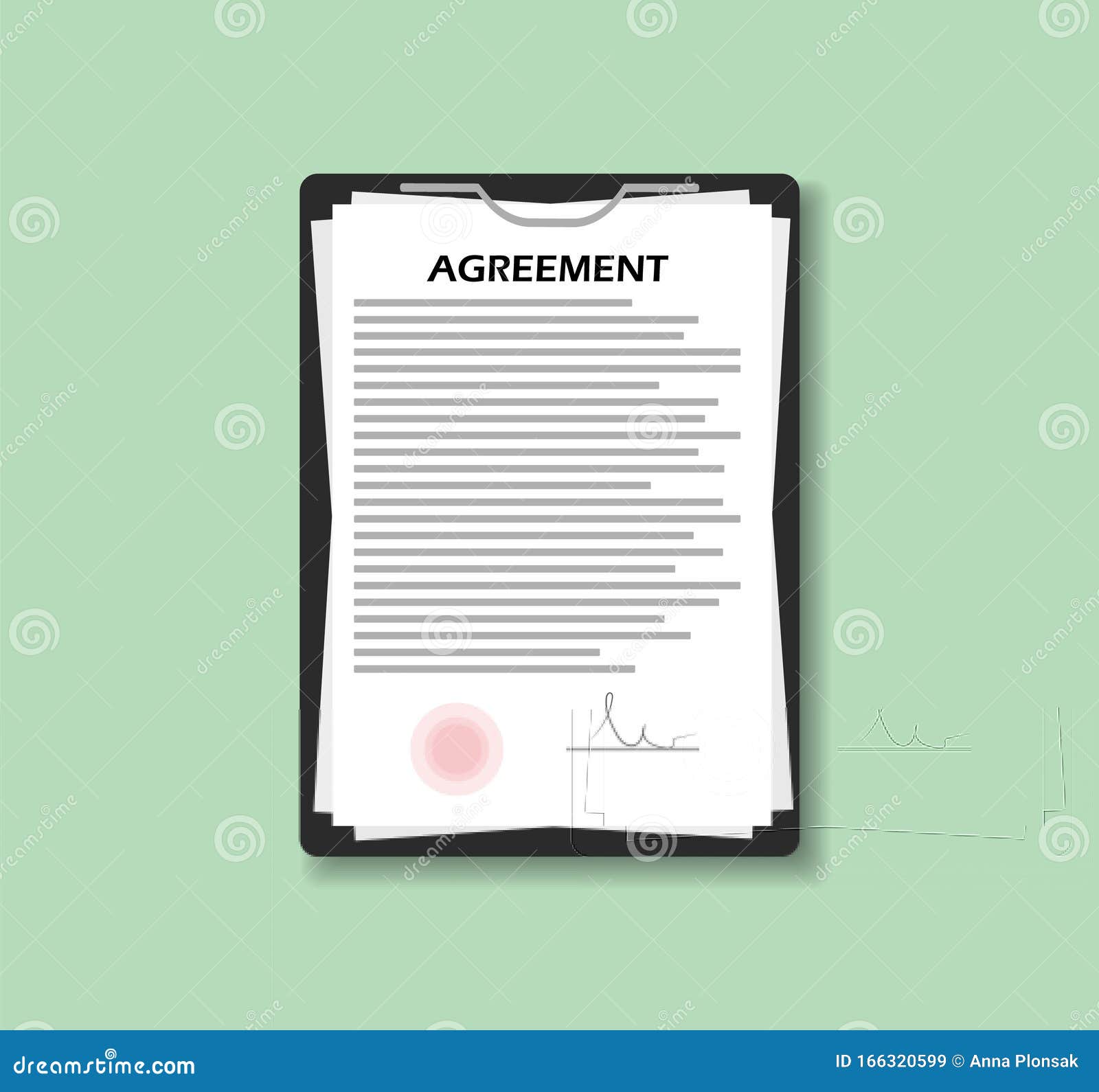 Agreement in Flat Style. Vector Illustration Stock Illustration ...