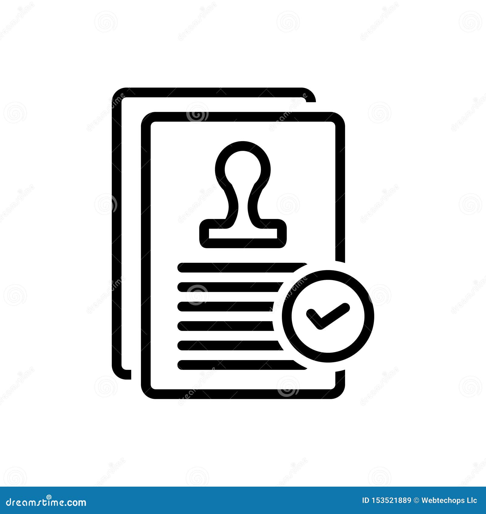 Black Line Icon for Agreement, Annexure and Appendage Stock Vector ...