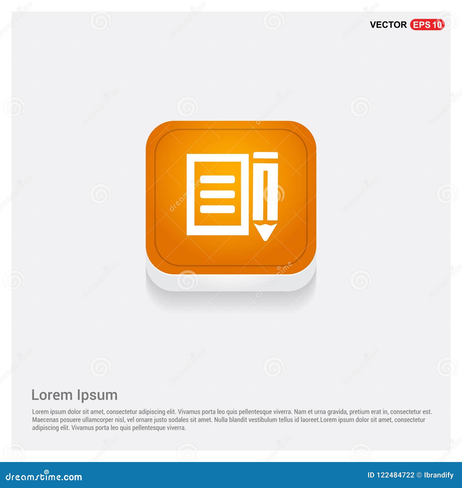 Agreement Icon Orange Abstract Web Button Stock Vector - Illustration ...