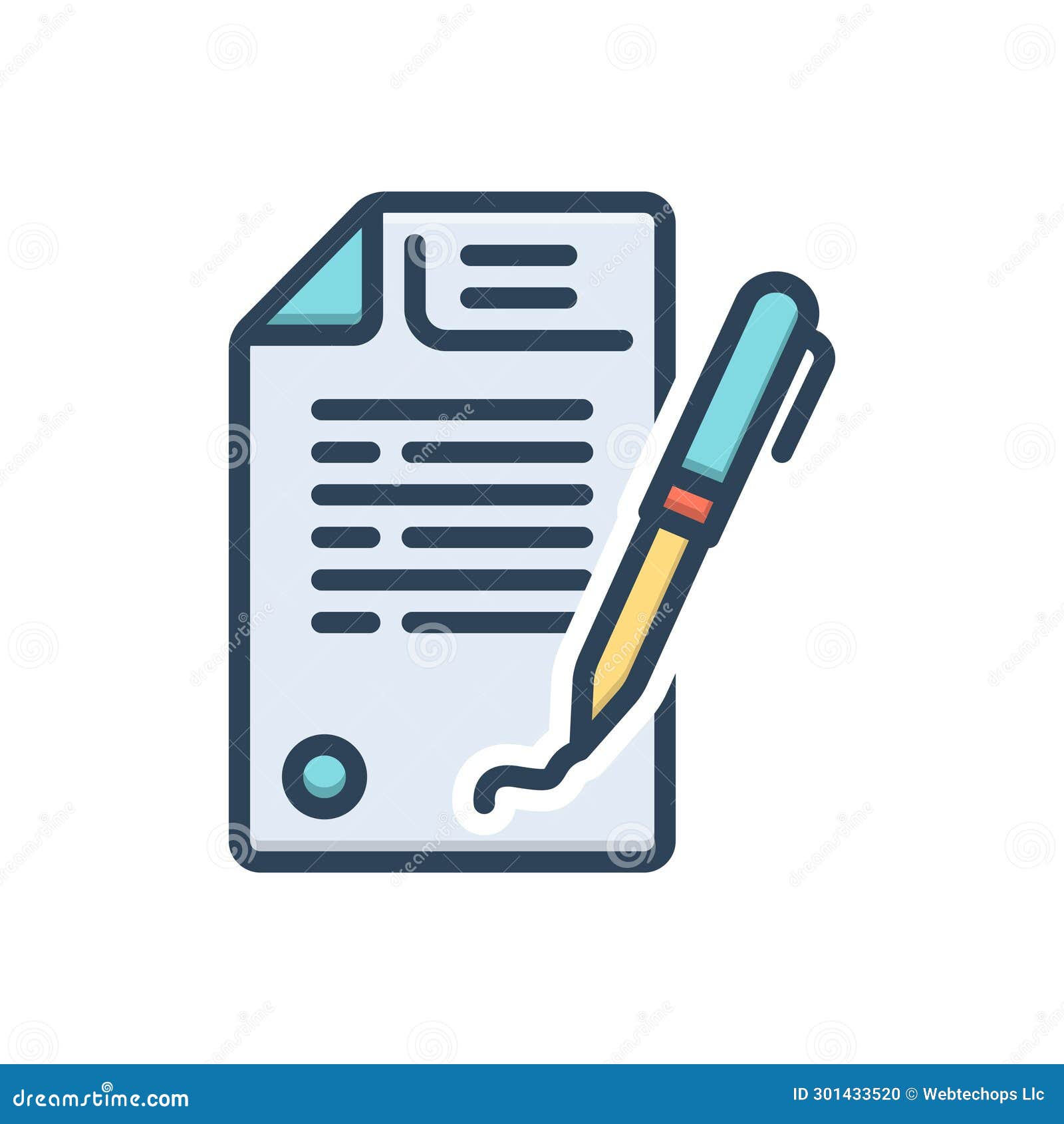 Color Illustration Icon for Agreement, Settlement and Document Stock ...
