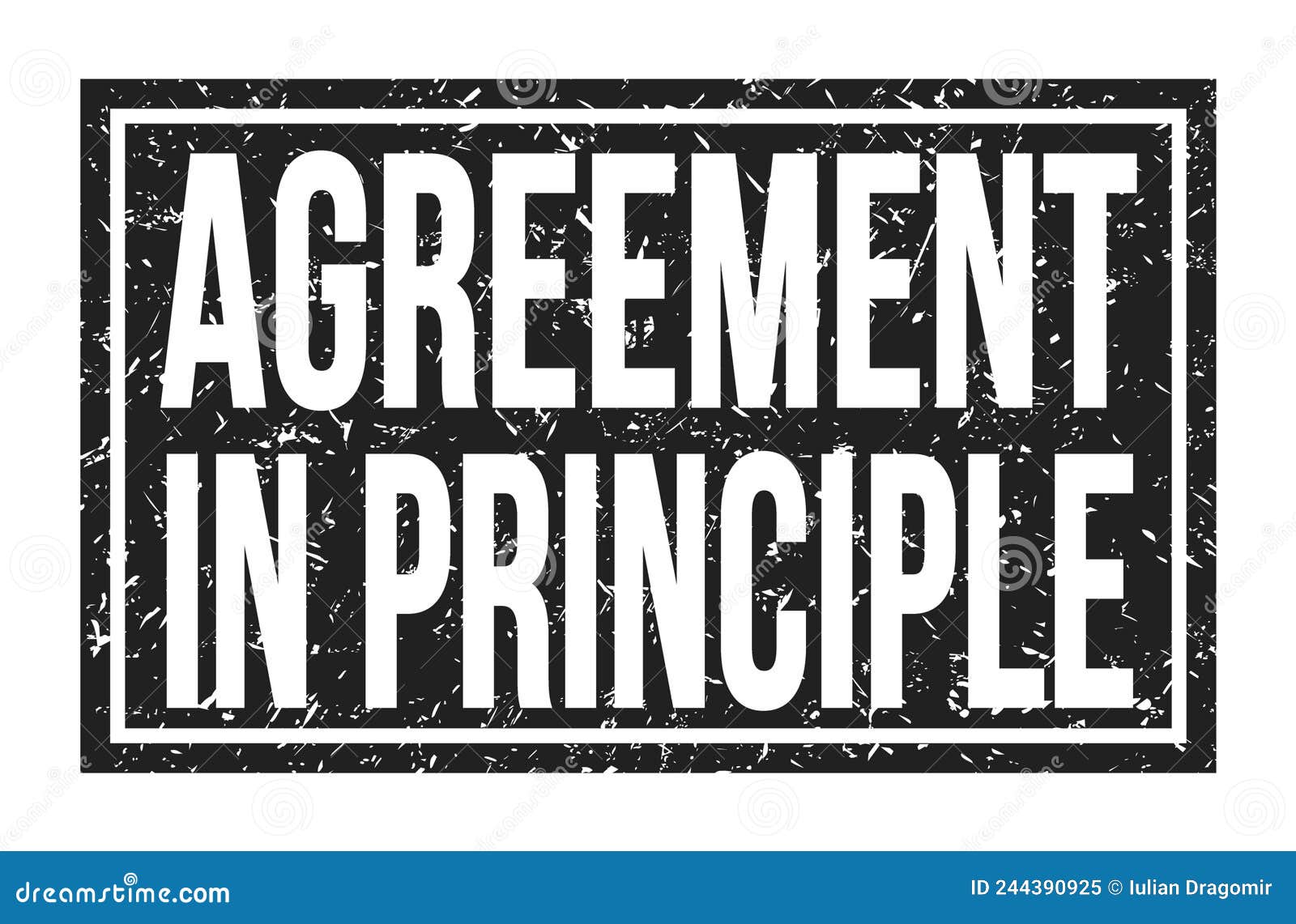 AGREEMENT in PRINCIPLE, Words on Black Rectangle Stamp Sign Stock ...