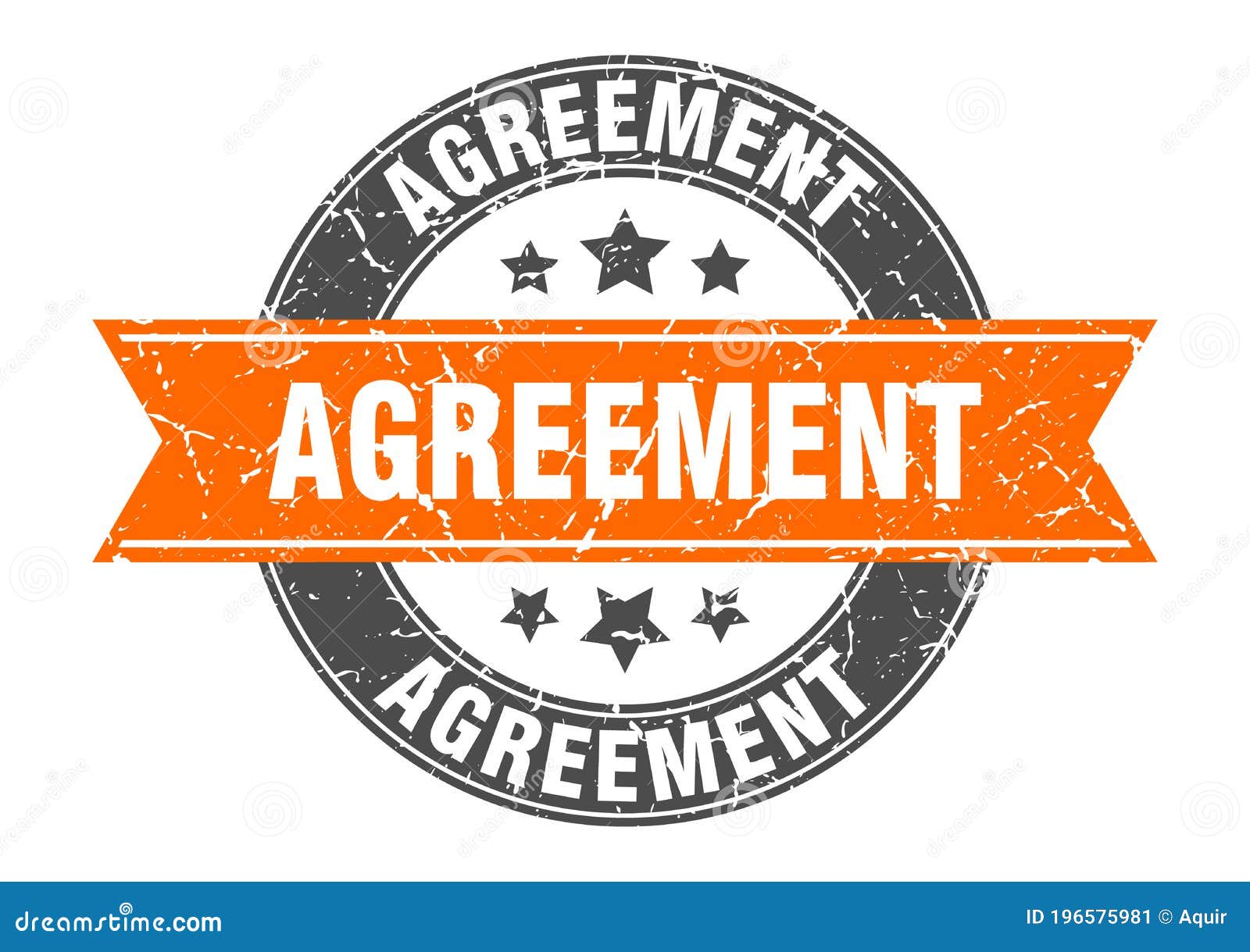 Agreement Round Stamp with Ribbon. Label Sign Stock Vector ...