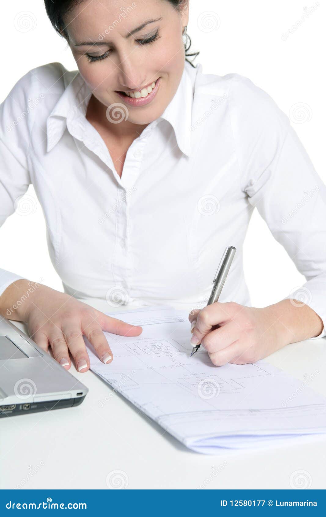 Agreement Sign Woman Signing Document Stock Image - Image of hand ...