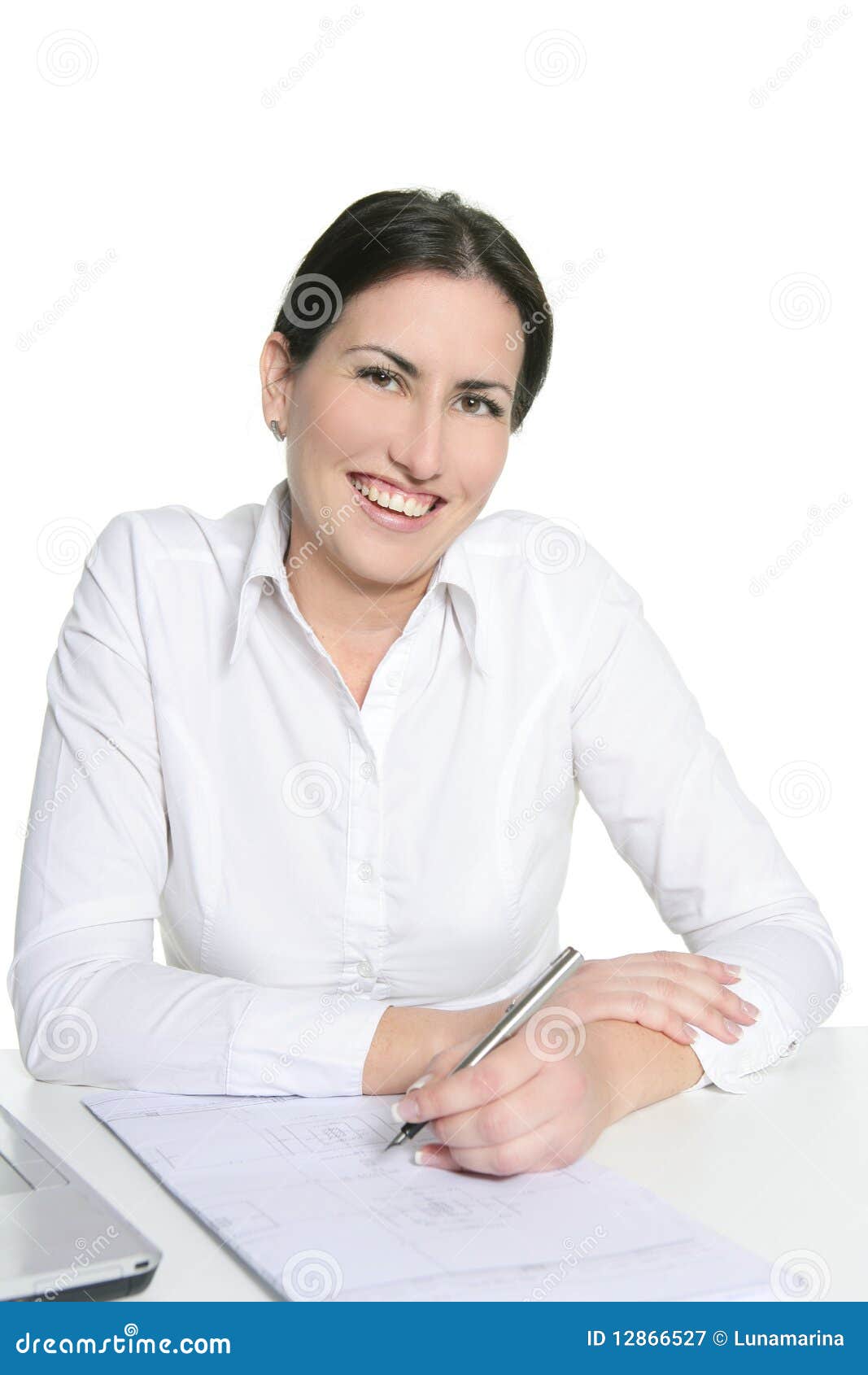 Agreement Sign Woman Signing Document Stock Image - Image of executive ...
