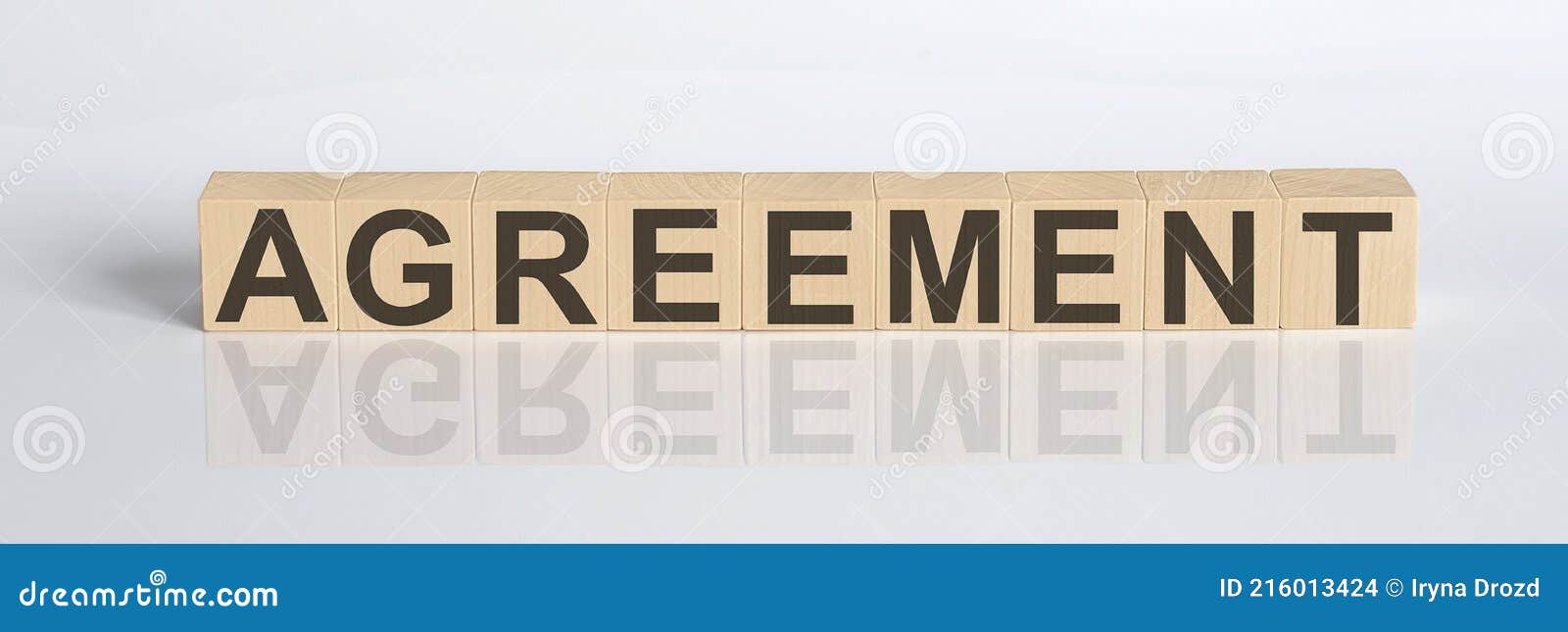 AGREEMENT Word from Wooden Blocks on White Desk Stock Photo - Image of ...