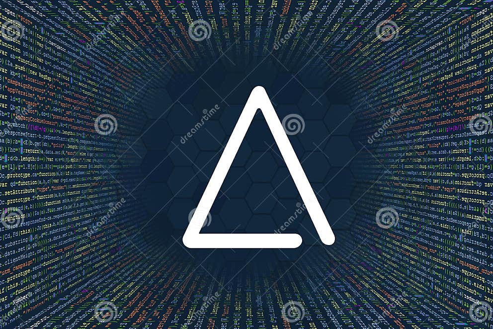 Agrello Dlt Cryptocurrency Symbol A Tunnel From A Computer Program Code Programmer Strings Of