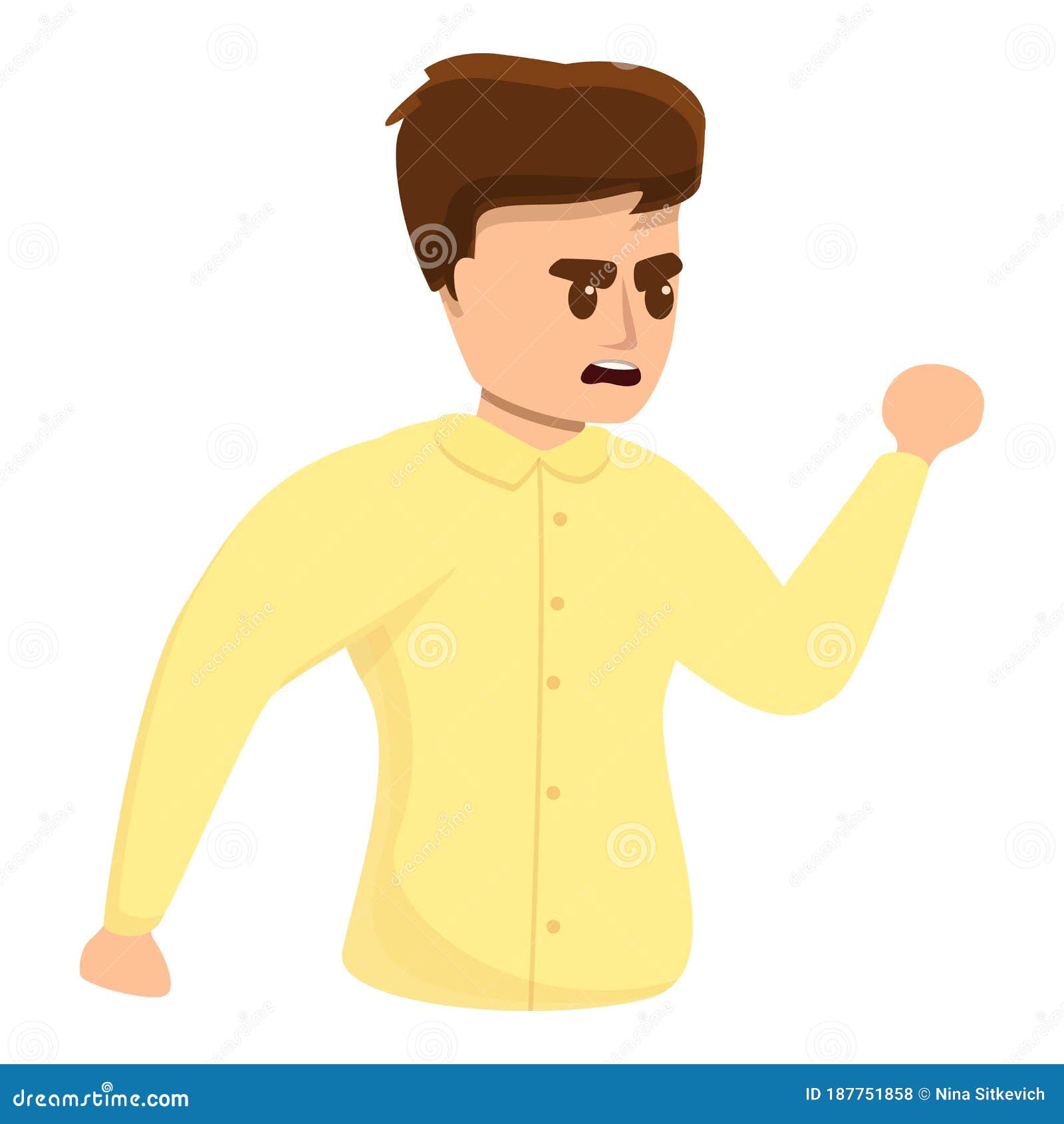 Agressive Boy Icon, Cartoon Style Stock Vector - Illustration of anger ...
