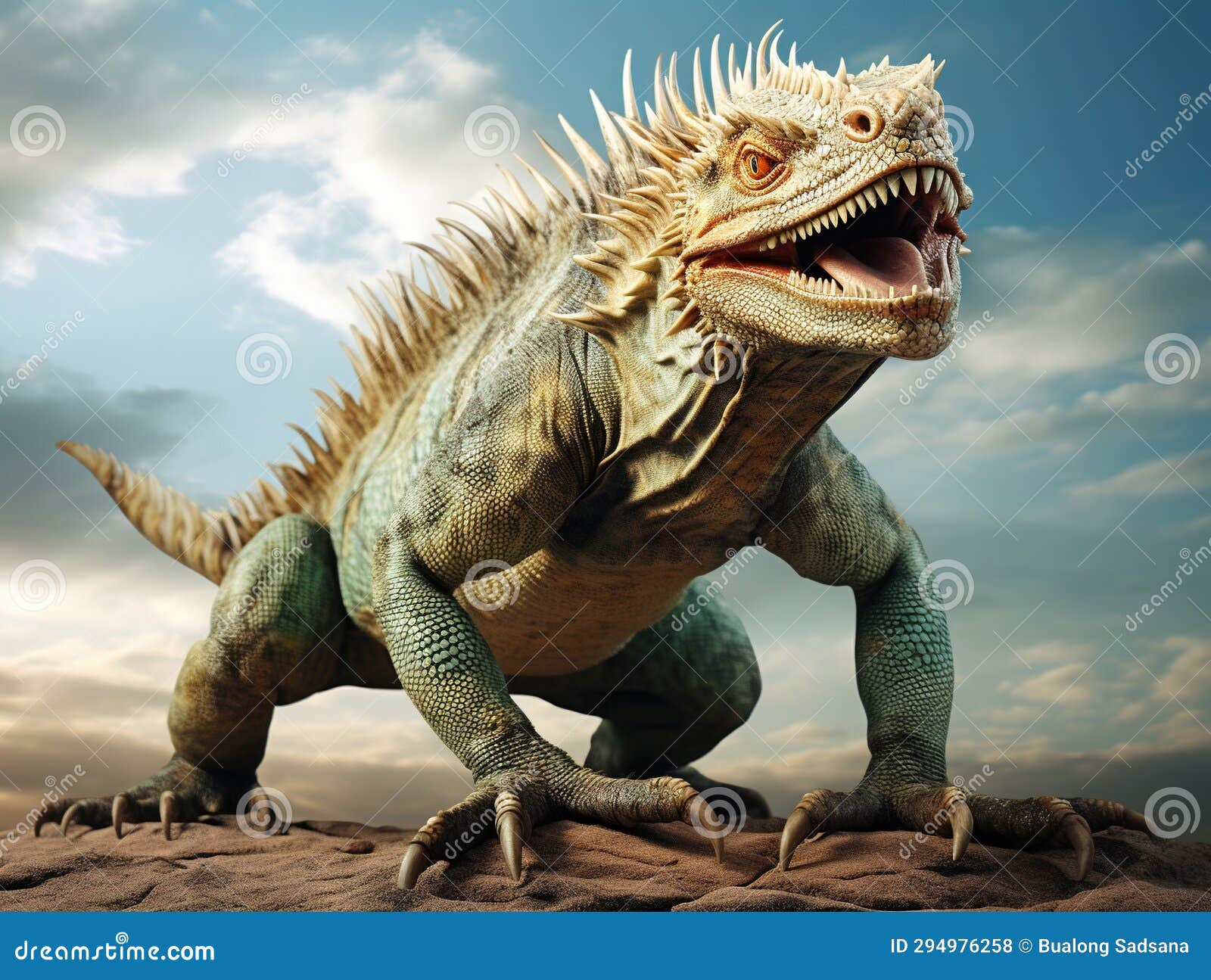 Agressive Lizard Made with Generative AI Illustration Stock ...