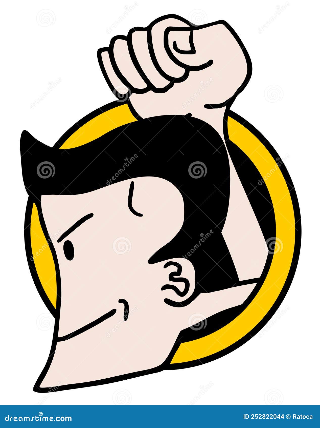 Agressive man stock vector. Illustration of button, animated - 252822044