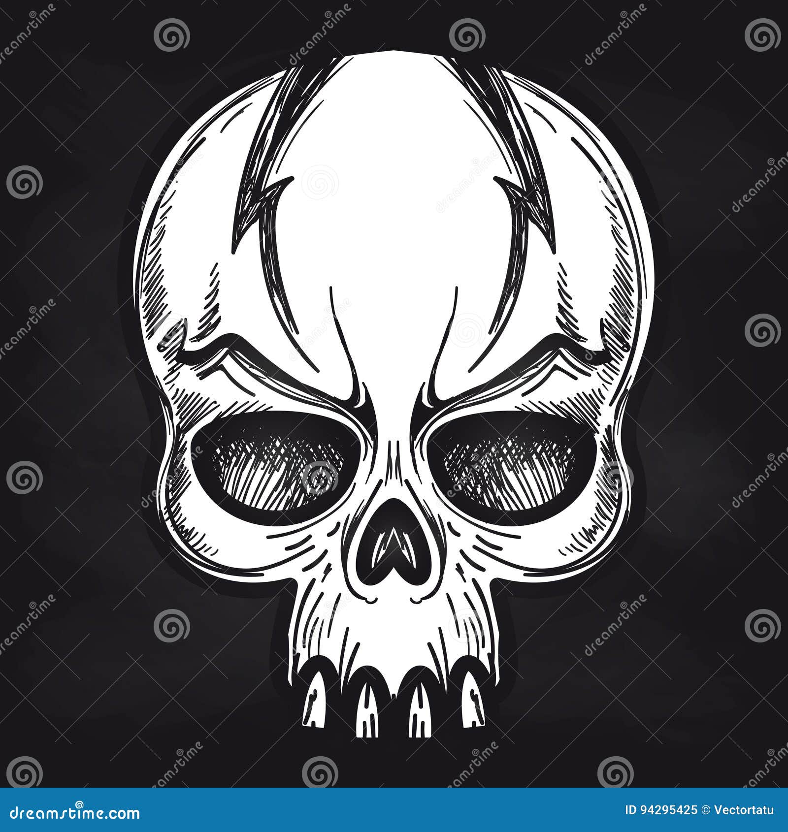 Monsters Skull On Vintage Background Cartoon Vector | CartoonDealer.com ...