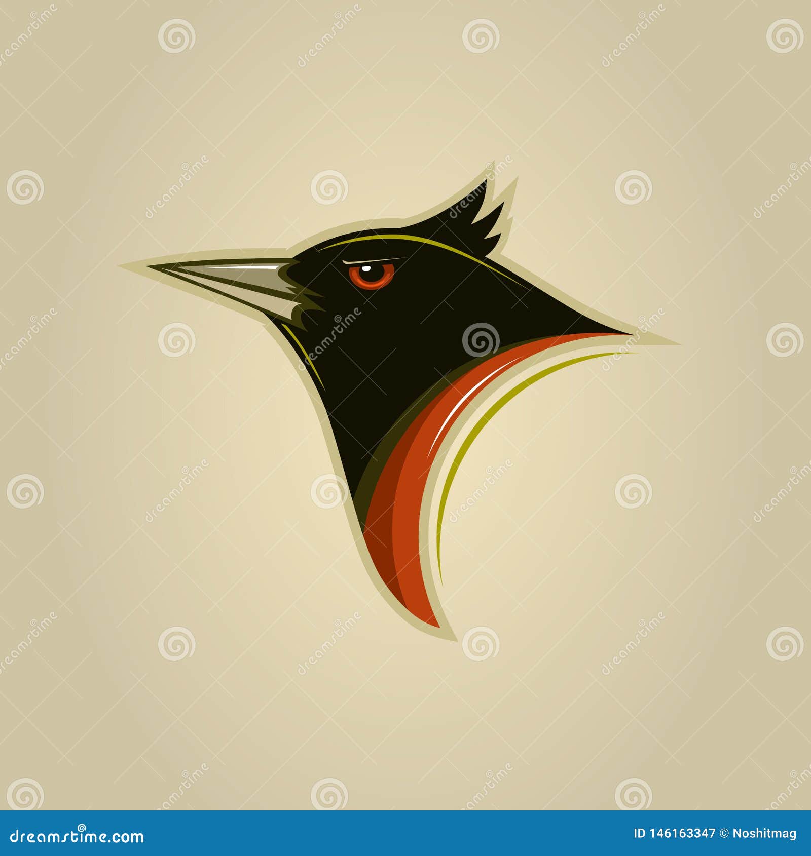 Agressive small bird stock vector. Illustration of design - 146163347