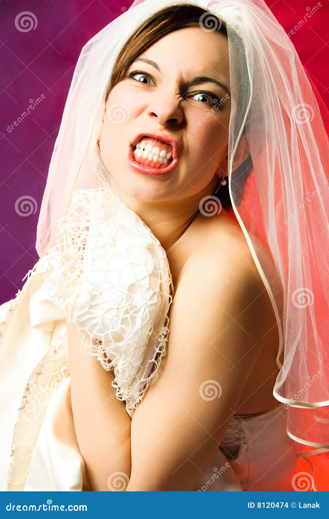 Agressive young bride stock photo. Image of grin, facial - 8120474