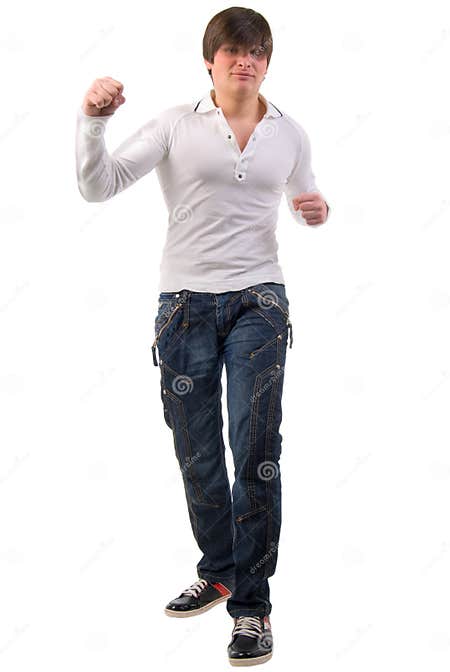 Agressive Young Man. stock image. Image of hair, intense - 12464047