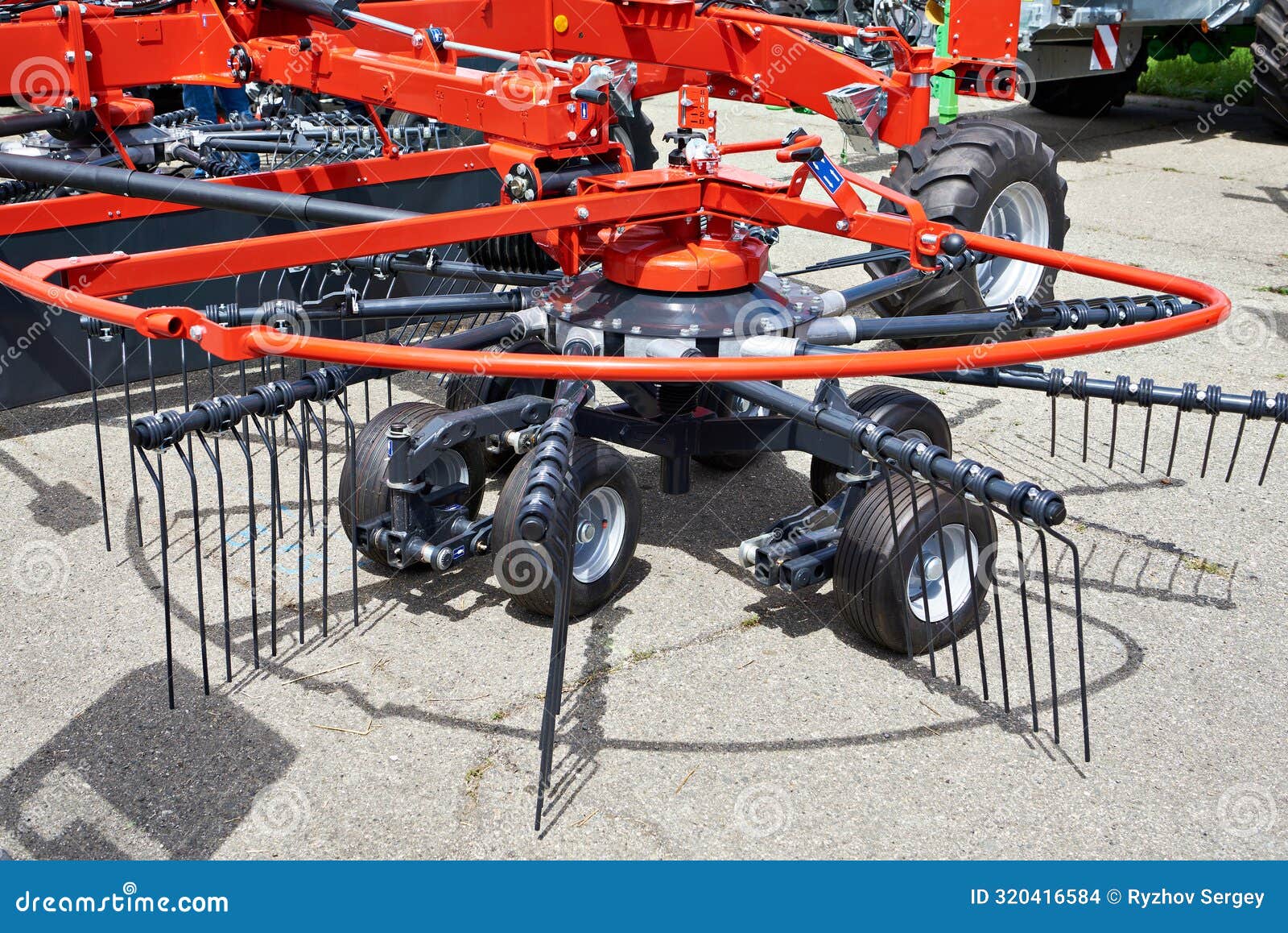 Agricultural Attachment Two Rotary Rakes Stock Photo - Image of ...
