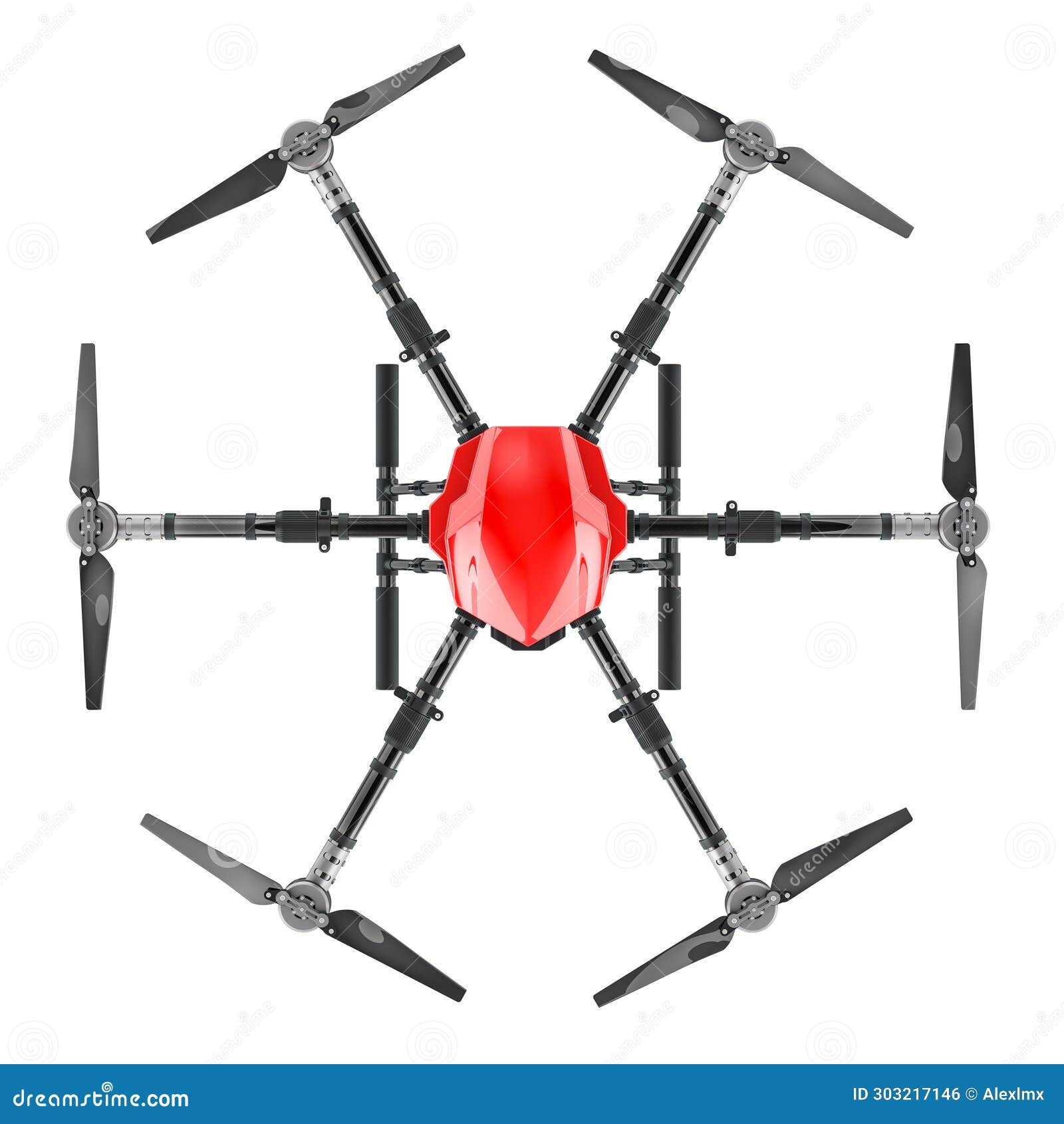 Agricultural Drone, Top View. 3D Rendering Stock Illustration ...