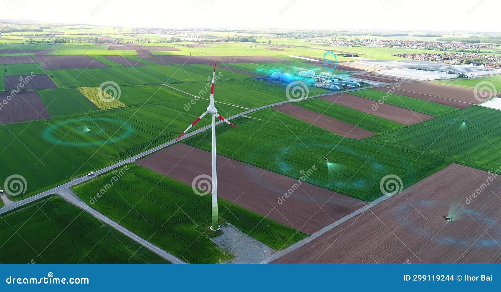 Agro Drones Scan the Field. the Concept of Agro Drones Over the Field ...