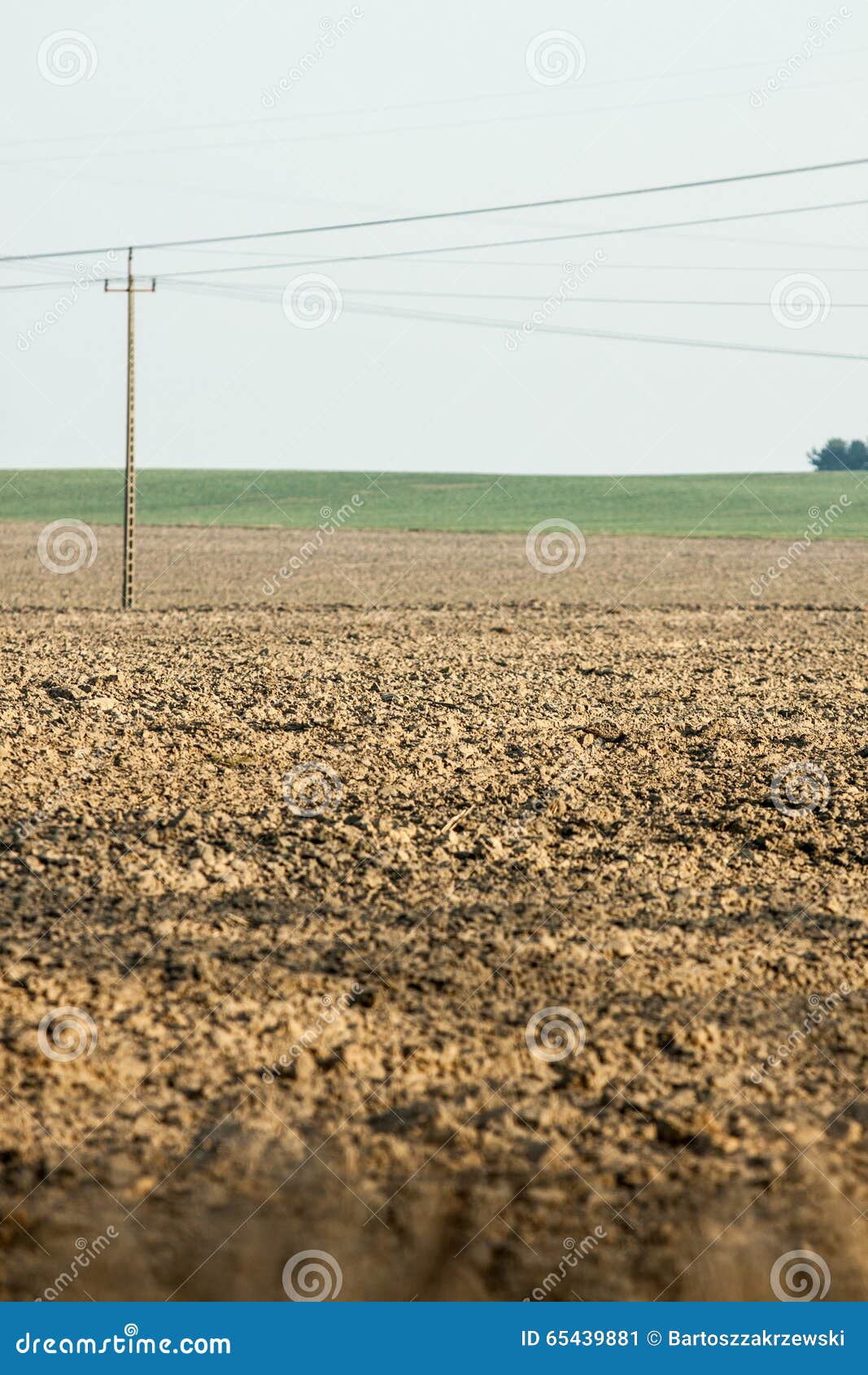 Agricultural Field , with Pylons Stock Image - Image of nature, autumn ...