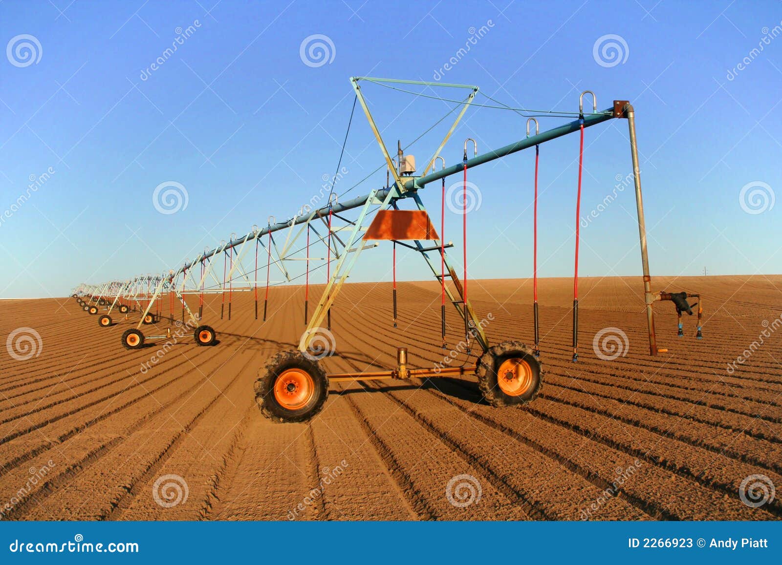 Agricultural Field Sprinkler Stock Image - Image of irrigation ...