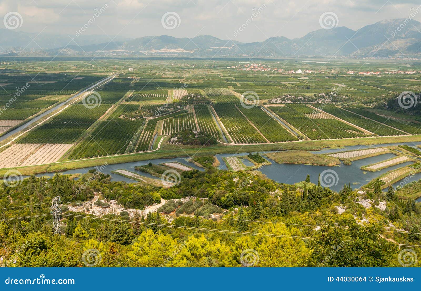 Agricultural Fields Aerial View Stock Photo - Image of island ...