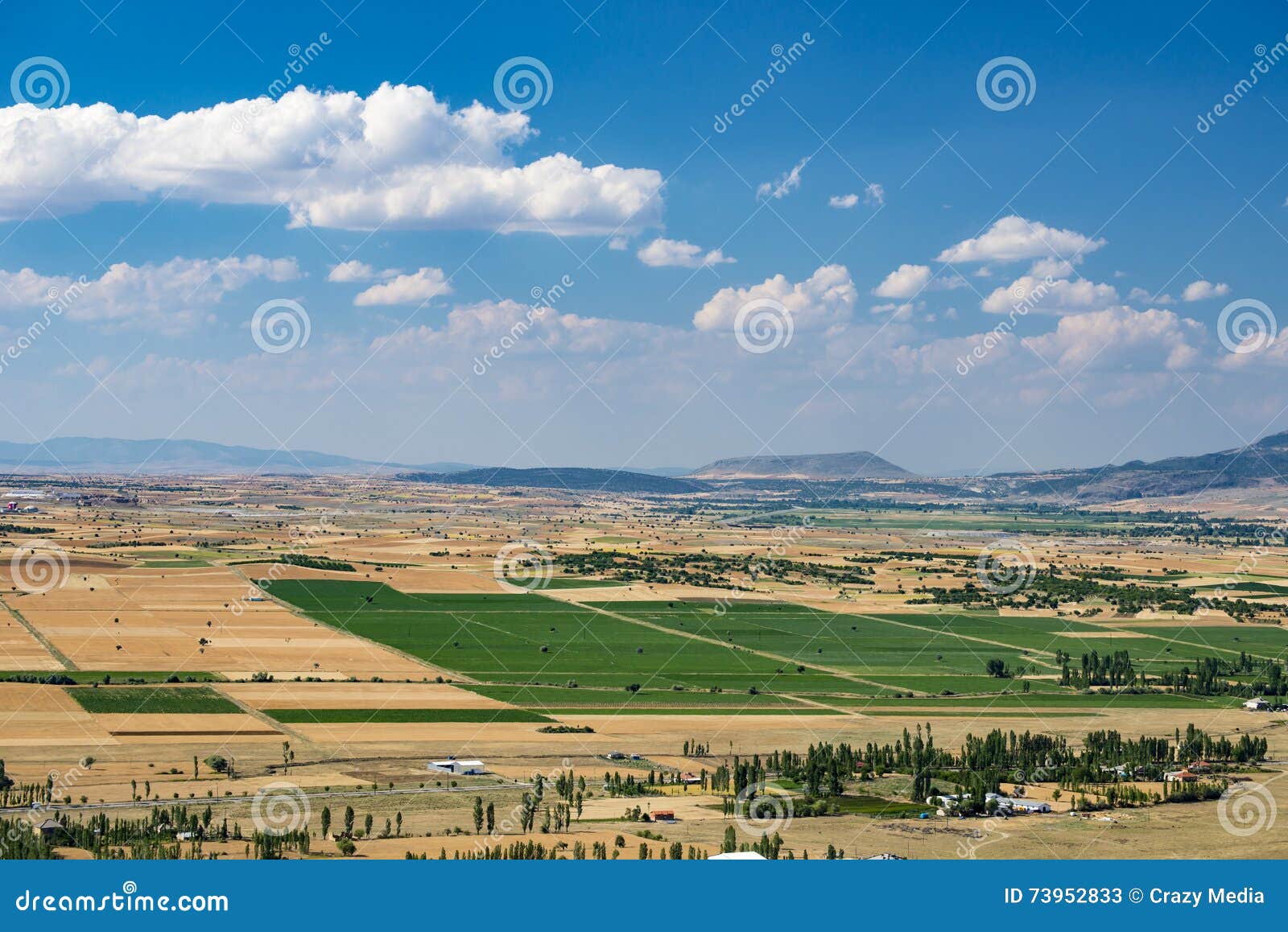 Agricultural Fields in the Plains Stock Image - Image of village ...