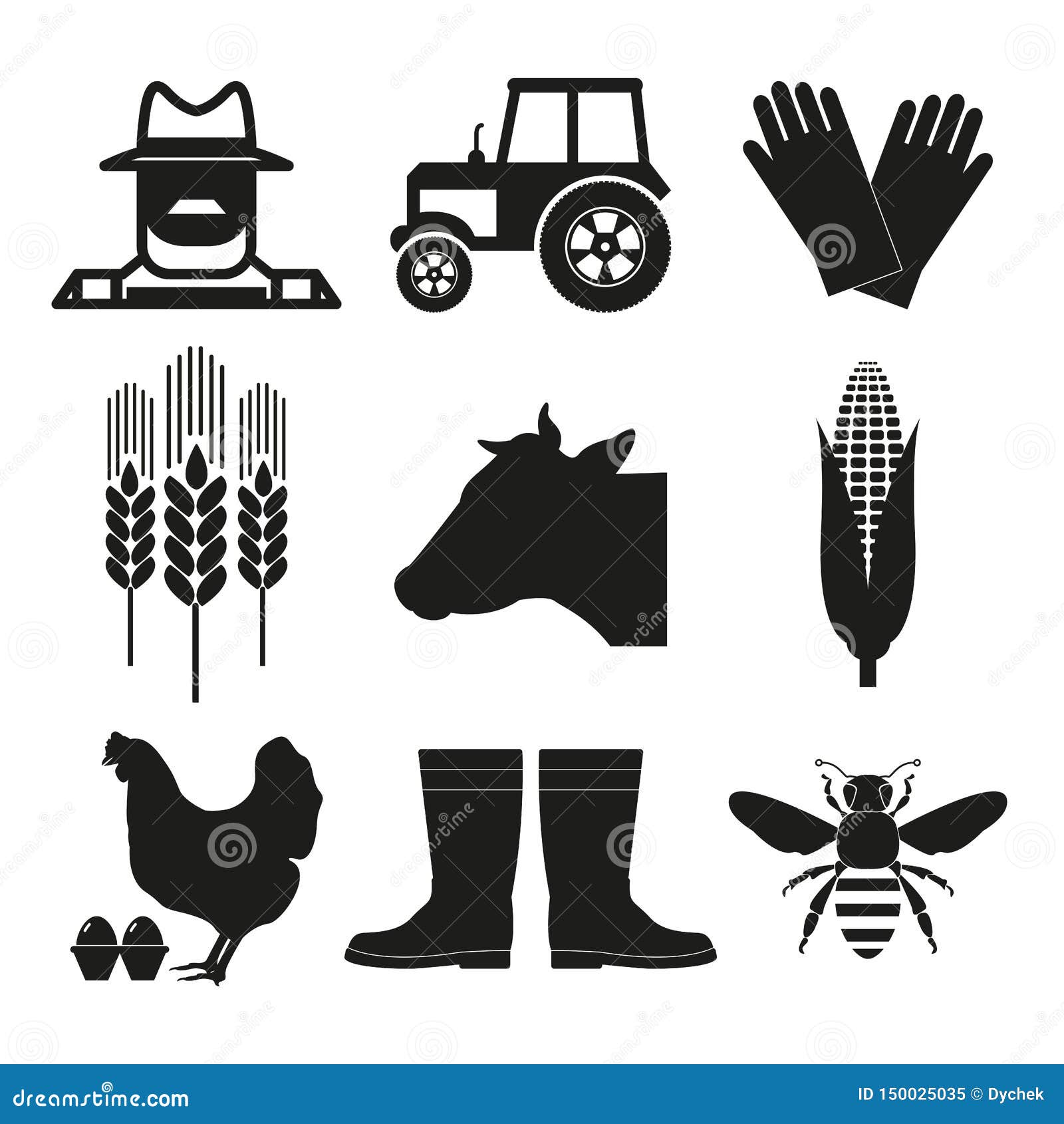 Agricultural Icon Set. Simple Vector Illustration Stock Vector ...