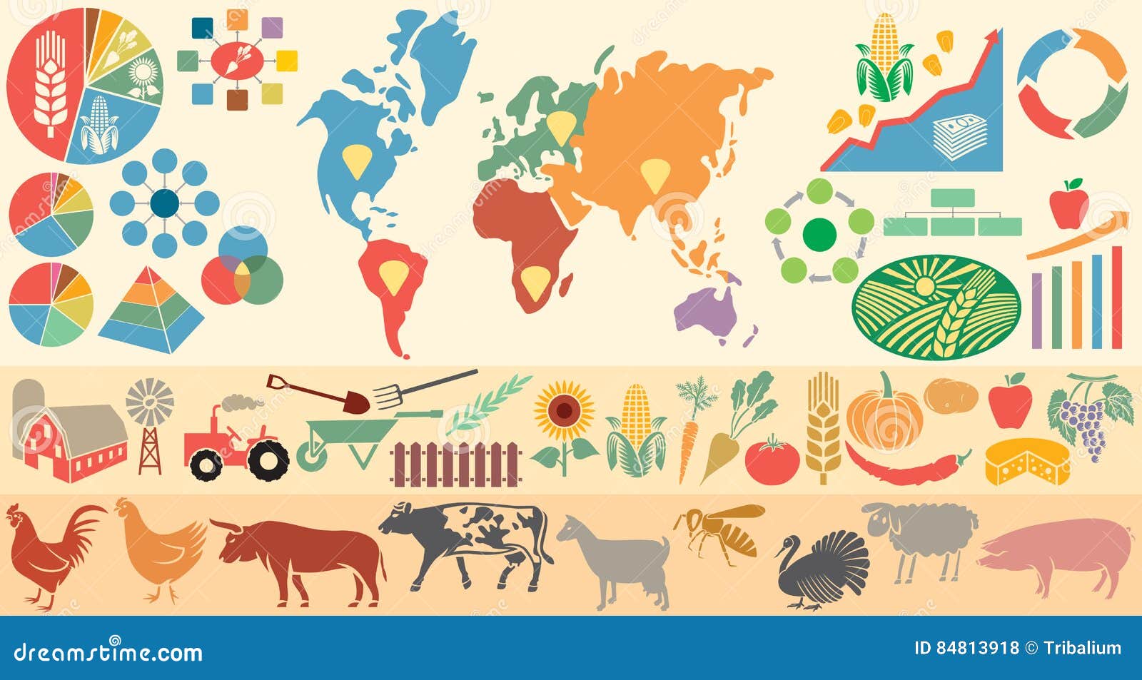 Agricultural Infographic Elements Stock Vector - Illustration of ...