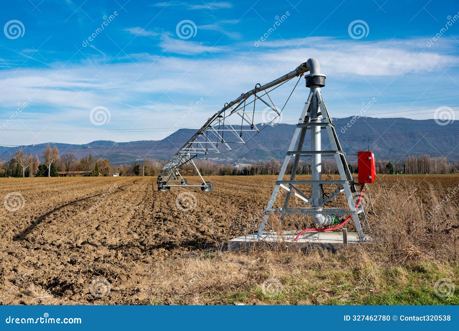Agricultural Irrigation in Operation Under Clear Sky, Modern Farming ...