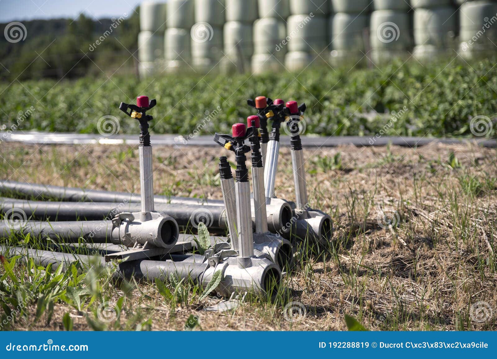 Agricultural Irrigation System Stock Image - Image of fields, pipe ...