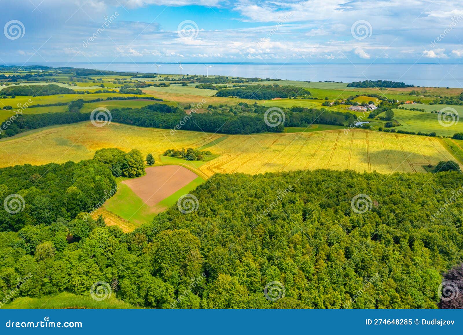 Agricultural Landscape of Funen Island at Denmark Stock Image - Image ...